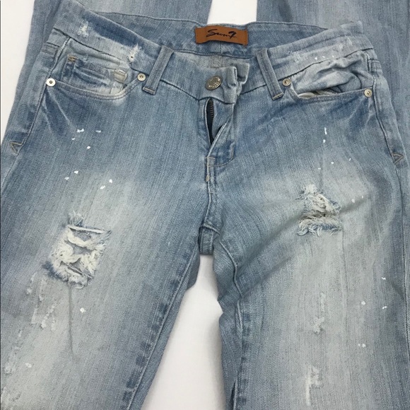 Seven7 | Jeans | Seven 7 White Washed Blue Jeans Size 28 | Poshmark